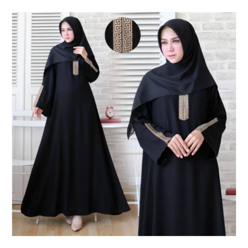 Saudi Abaya Heidy Simple Abaya / Black Gamis / Black Dress / Arabic ...