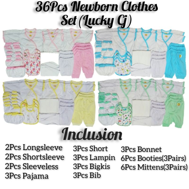 36 Pcs Newborn Baby Clothes Set(Lucky Cj Baruan) | Shopee Philippines