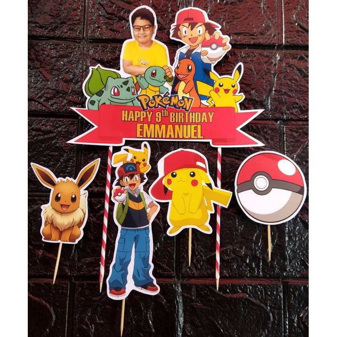 POKEMON PERSONALIZED CAKE TOPPER SET | Shopee Philippines