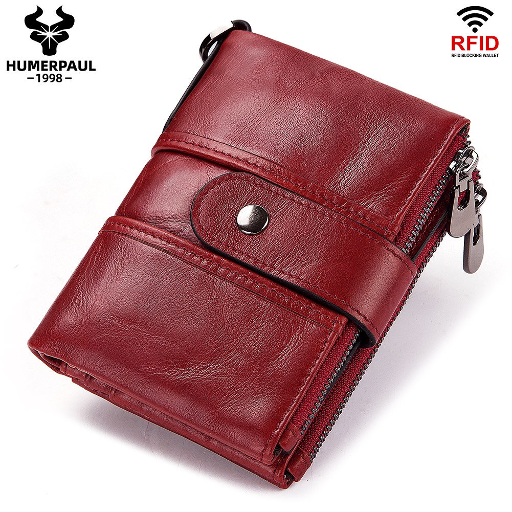 HUMERPAUL Genuine Leather Women Wallet Female Coin Purse Short Money ...