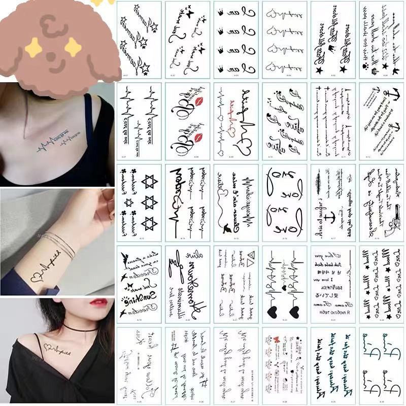 30pcs Temporary Tattoo Sticker Waterproof And Cute Sticker English Letter