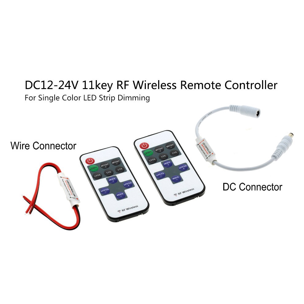 DC12-24V DC / Wire Connector + 11key RF Wireless Controller For Single ...