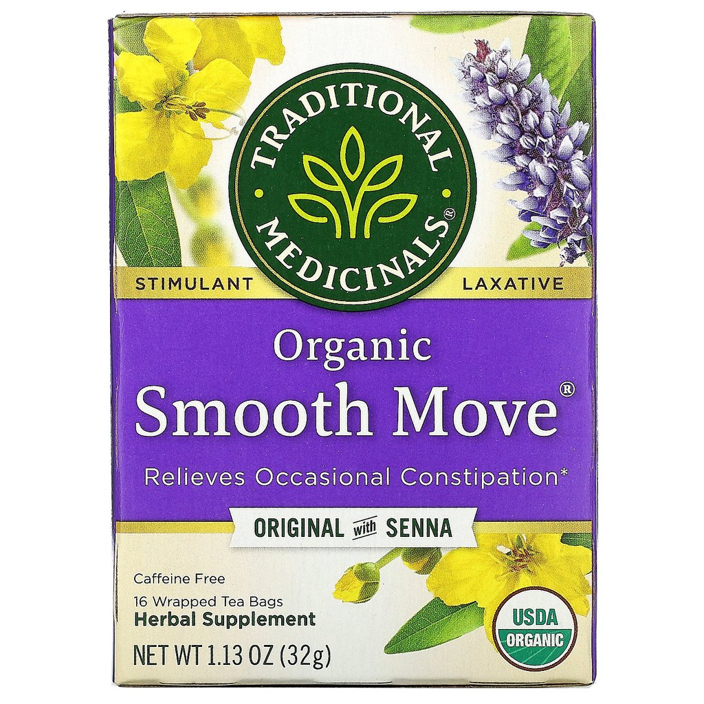 TM Organic Laxative Teas, Smooth Move, Senna Stimulant Laxative, Tea ...