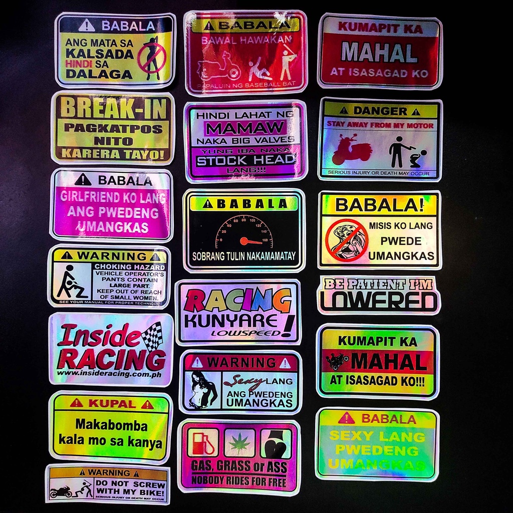 Hologram Motorcycle Car Sticker Helmet Visor Decals PART XI Babala ...