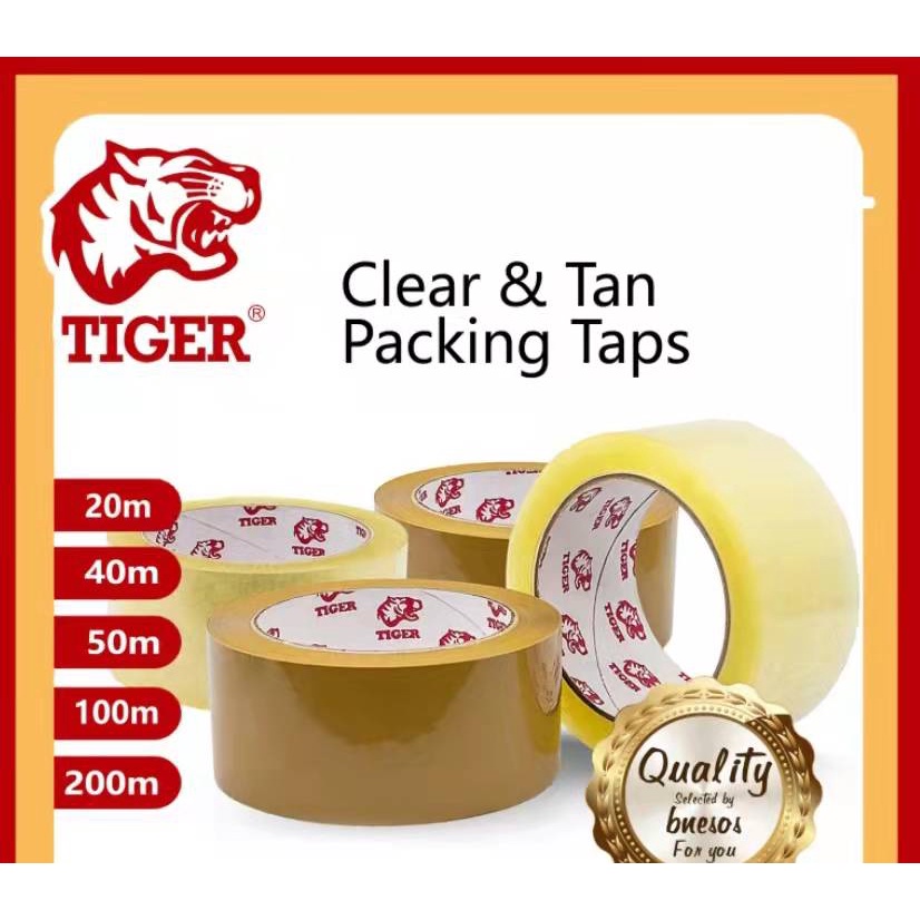 Tiger Packing Tape Packaging Tape 40m 50m | Shopee Philippines