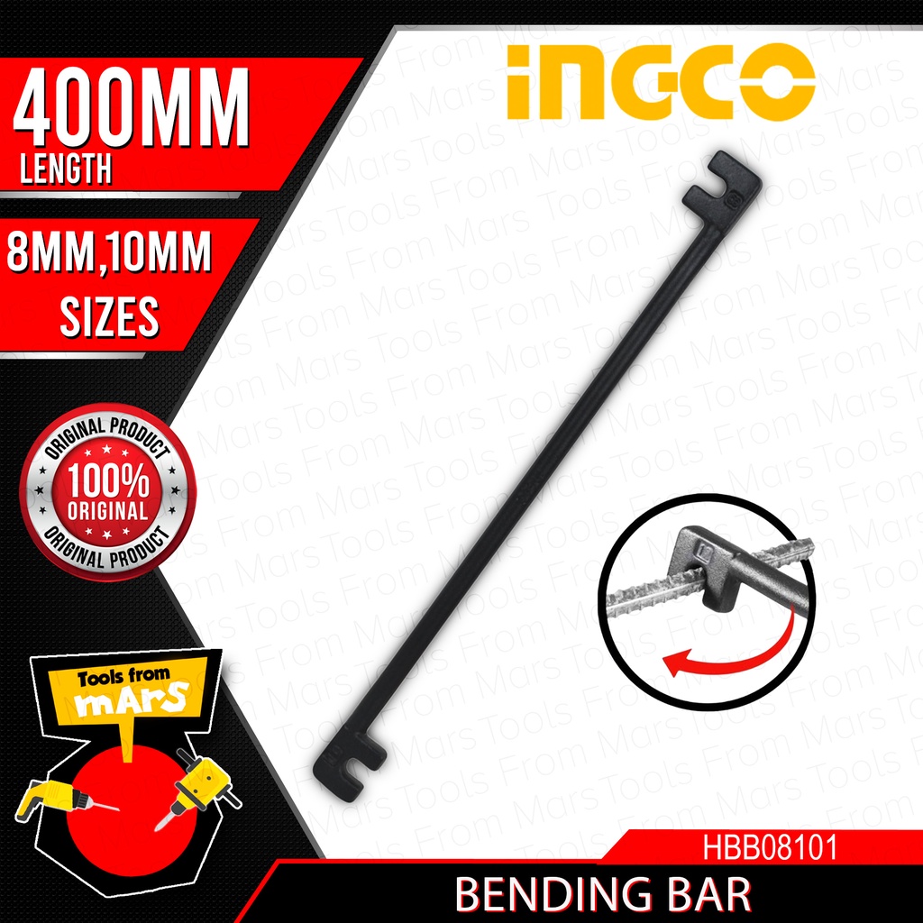 INGCO Hand Steel Metal Bending Bar Rod Tool 8mm & 10mm HBB08101 •TFM ...