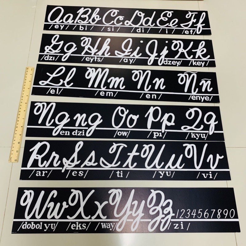 1 set Cursive OR Print Alphabet Letters Long Display Poster ...