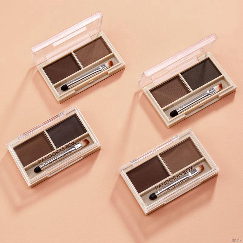 2-Color Eyebrow Powder Palette Long-lasting Waterproof Easy To Color ...