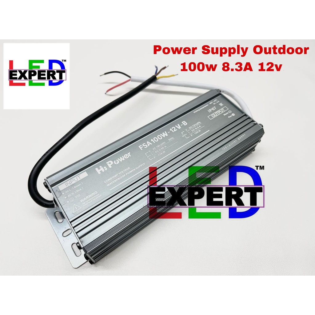 power supply 100watts 8.3A 12volts outdoor IP67 for 12v Led Strip ...