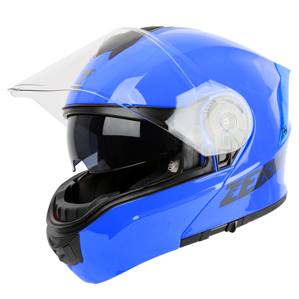 Zebra 869 Plain Full Face Motorcycle Helmet With Double Visor Free ...