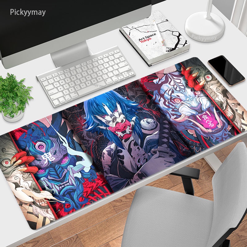 Japanese Gaming Mouse Pad Oni Art Mousepad Gamer Rug Anime Pc ...