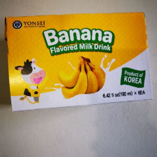 Yonsei Banana Flavored Milk Drink 190 ml x 6 pcs | Shopee Philippines