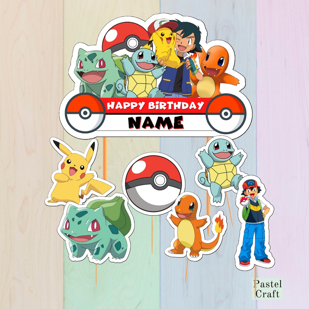 Pokemon Customized Cake Topper for Birthday Party / Events ...