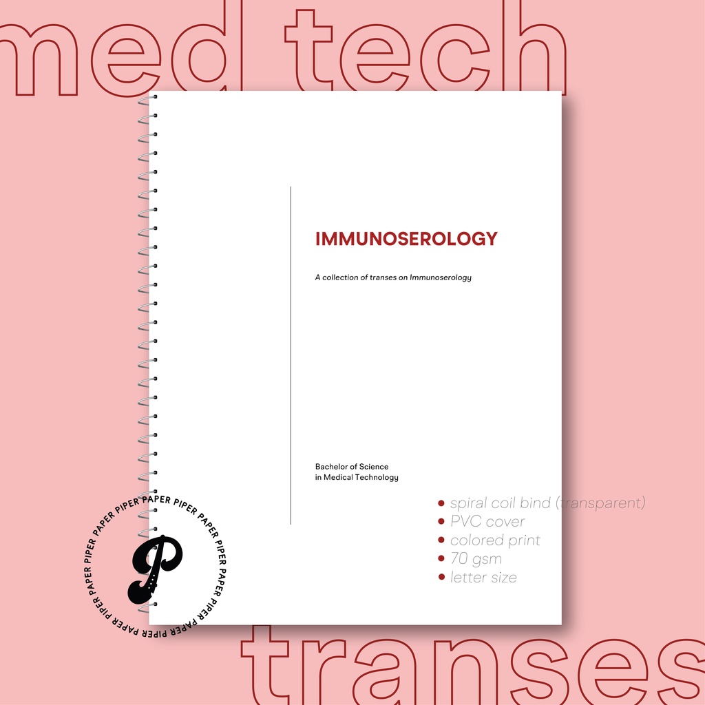 IMMUNOSEROLOGY HARD COPY TRANSES | Shopee Philippines