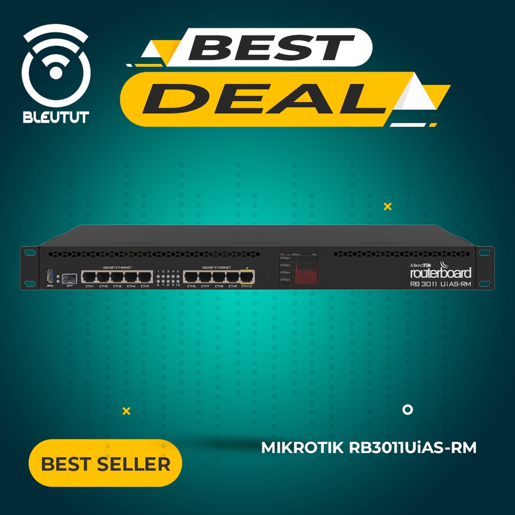 Mikrotik RB3011 RouterBoard RouterOS L5 1U Rackmount 10-Port Gigabit ...