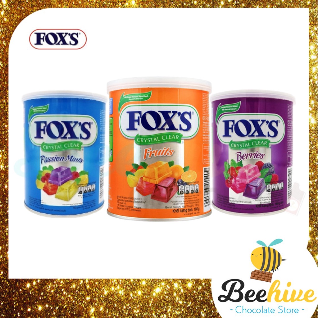 Foxs Assorted Mint Berries Fruit Crystal Hard Candy (Tin) 170g - 180g ...
