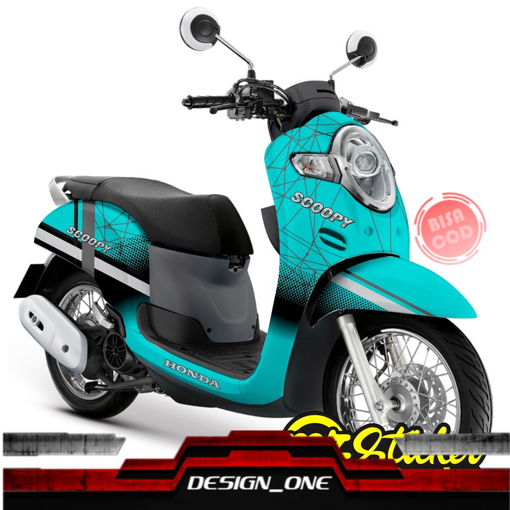 Striping scoopy full body Pattern simple elegant Motorcycle Sticker ...