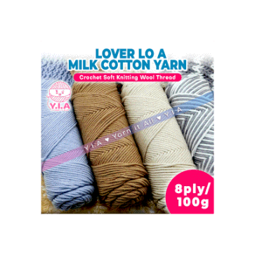 Yia Lo A 8Ply Milk Cotton Yarn Wool Thread For Knitted Scarf Handmade ...
