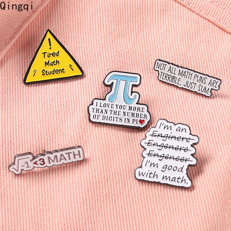 Creative I Love Math Enamel Brooch Pins Novelty Message Brooches Badges ...