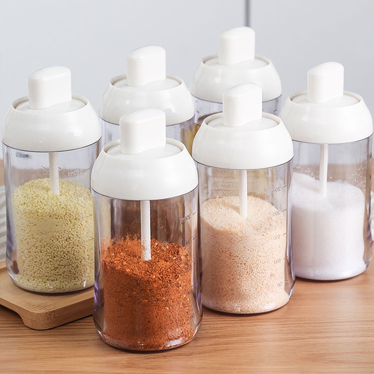 Minimalist Japan Style Kitchen Seasoning Sealed Glass Bottle with Scoop ...