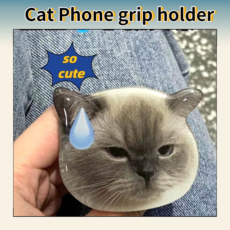 High Quality 3D Cute Cartoon Cat Mobile Phone Grip Holder Resin Cell ...