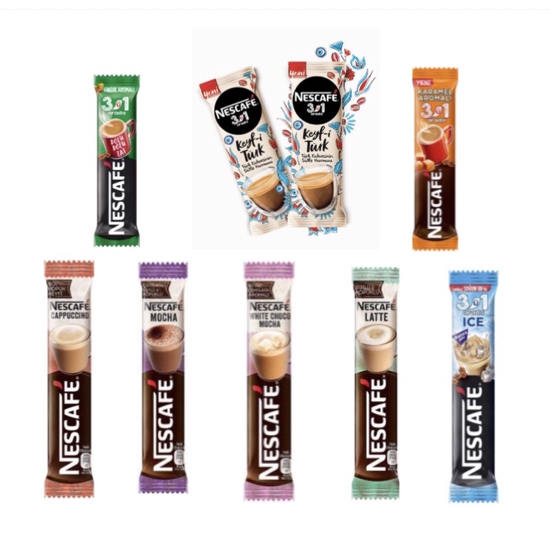 Nescafe Turkey 3in1 Keyf-i - Caramel - White Choco Mocha - Hazelnut ...