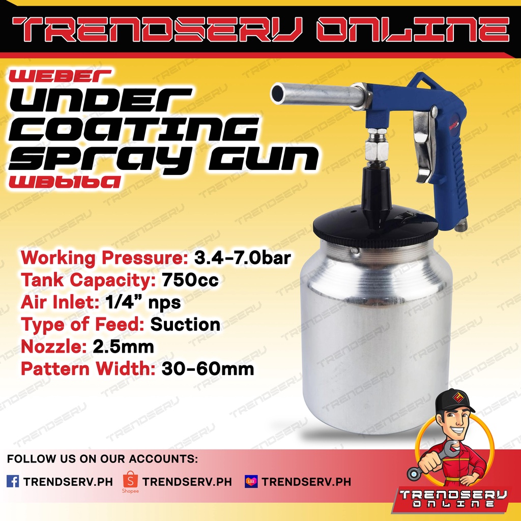 OMEGA / WEBER ELITE Air Undercoating Spray Gun 750ml OMG616A | Shopee ...