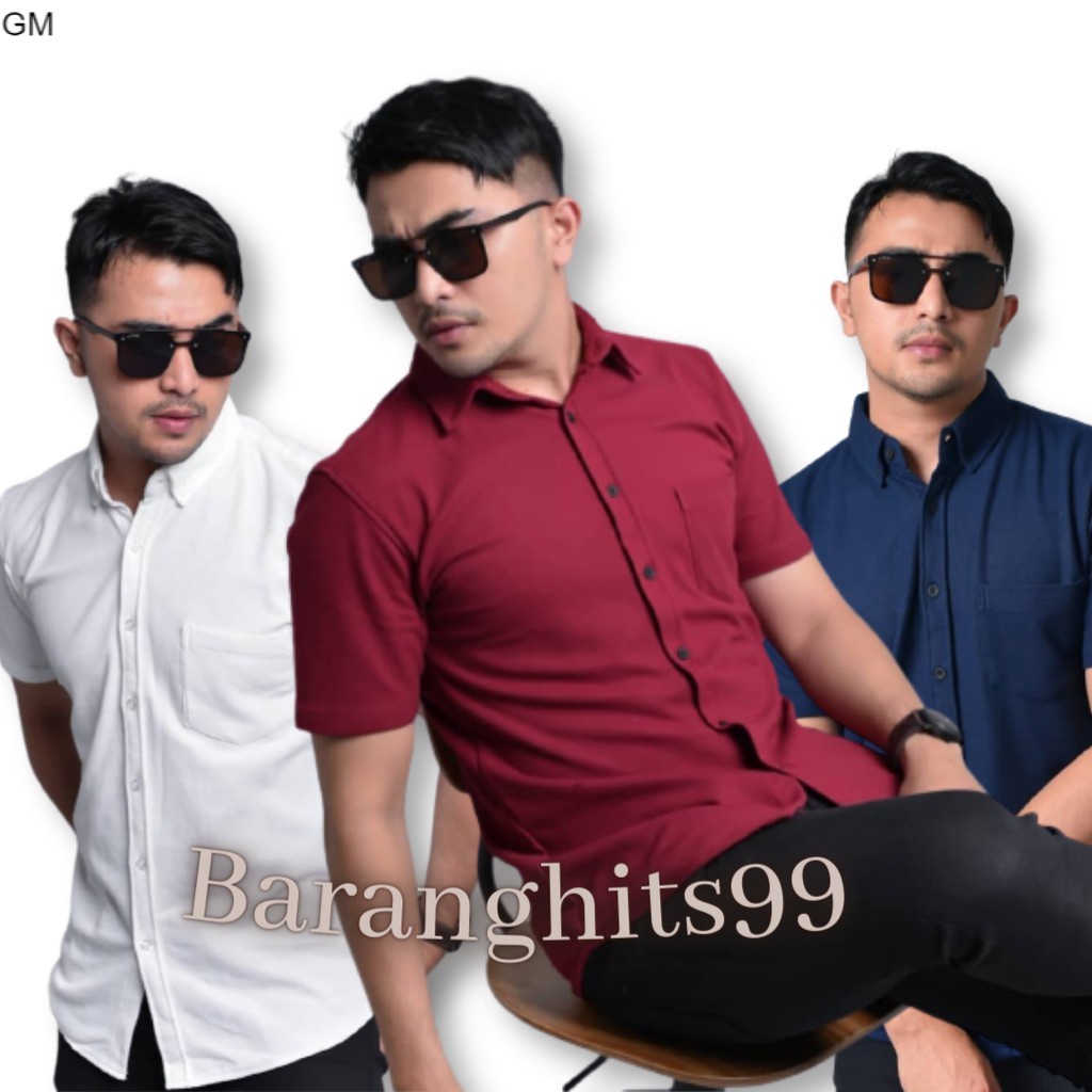HITAM PRIA PUTIH KEMEJA Boyi TOP MAN Shirt Men Long Shirt Short Casual ...
