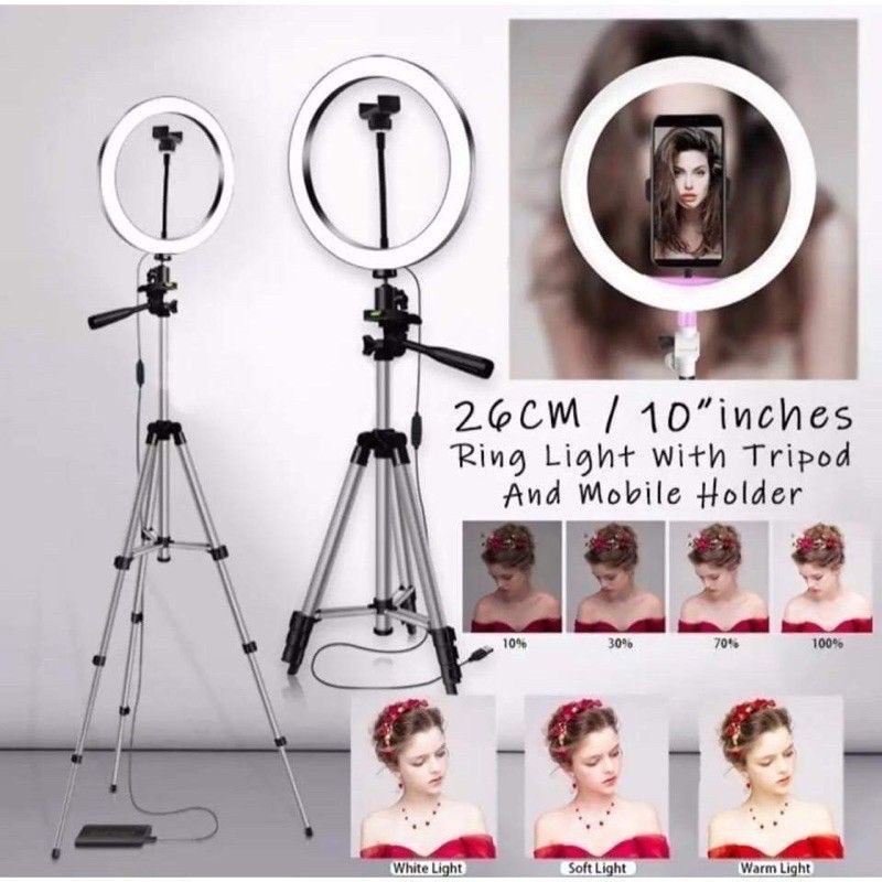 26cm Selfie Ring light LED photo Studio Photography with 3110 tripod ...
