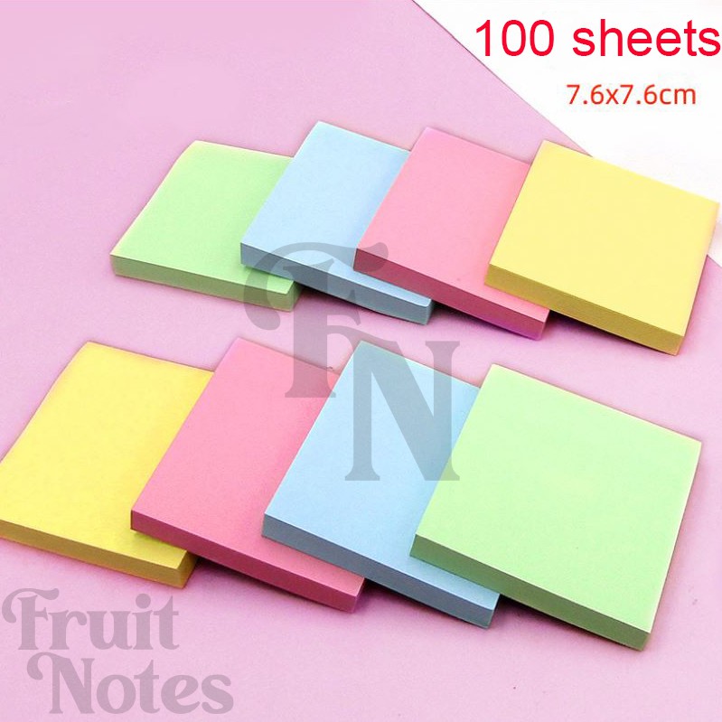 SN040 100 sheets Plain Color Square Sticky Notes | Shopee Philippines
