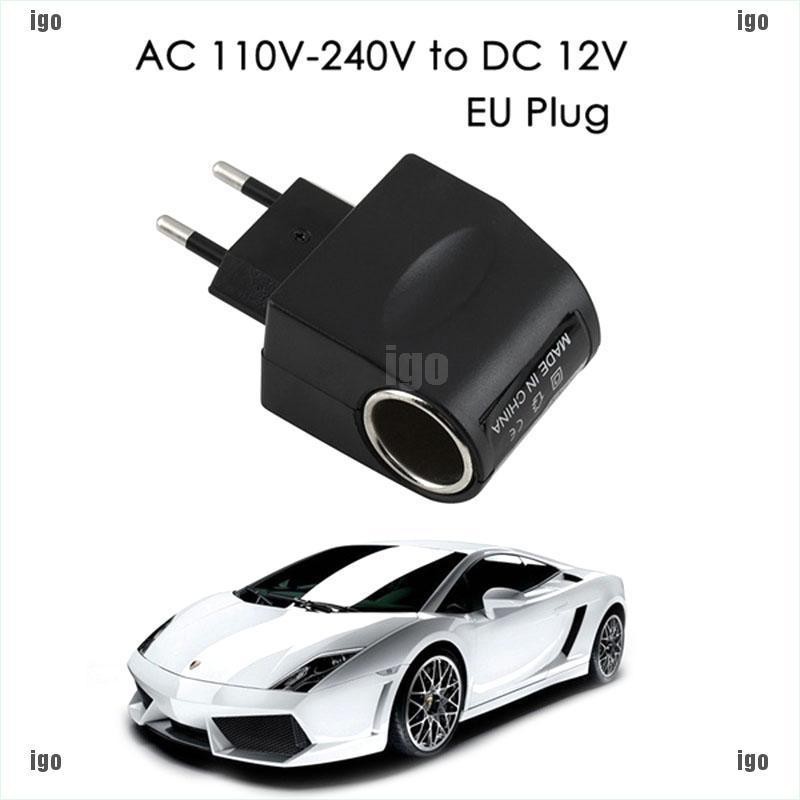 IGO 500MA EU Plug Car Power Adapter Converter 220V AC to 12V DC Charger ...
