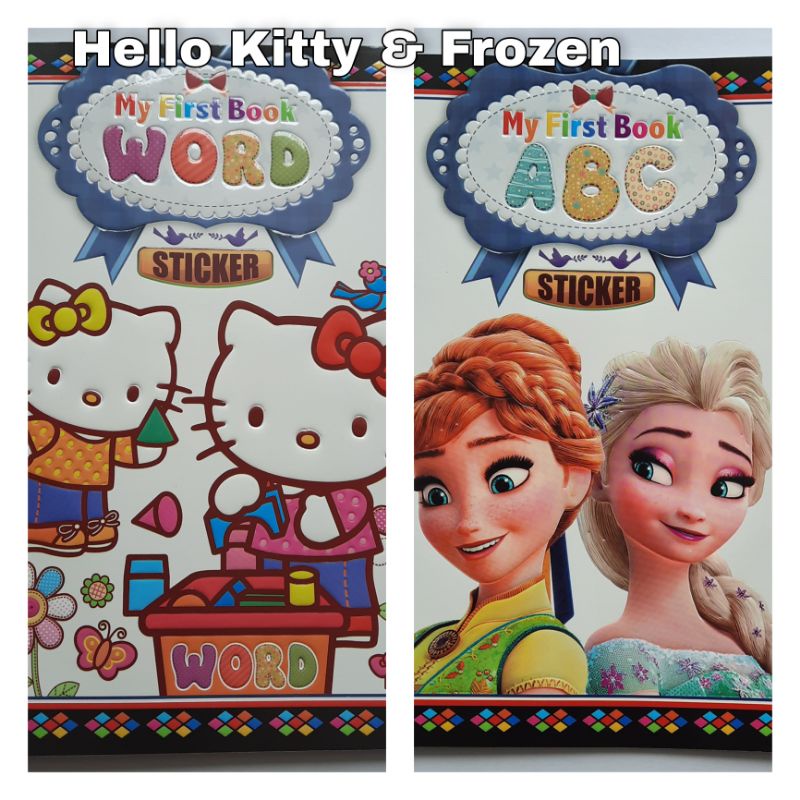 Hello Kitty & Frozen My First Book Word/ABC & Sticker | Shopee Philippines