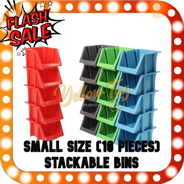 ⚡10 PCS SMALL Stackable Bin Boxes Storage Organizer Supplies Tools Bins ...