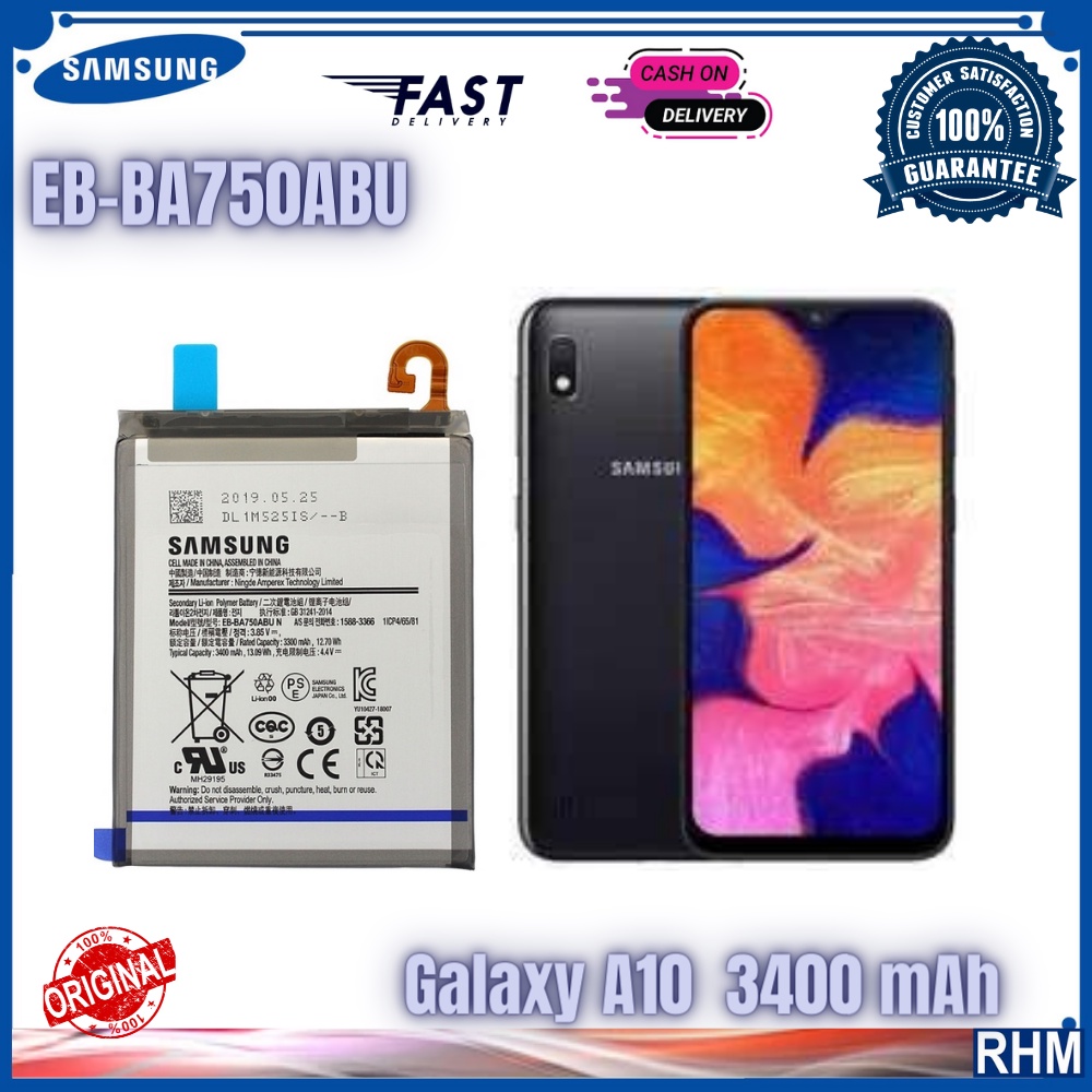 Samsung Galaxy A10 Battery, Model EB-BA750ABU (3300mAh) High Quality Li ...