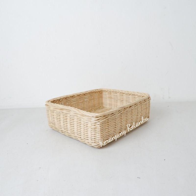 Rectangular Rattan Basket 25x20x7.5cm | Shopee Philippines