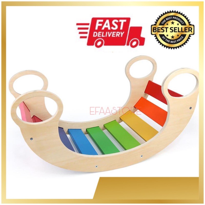 Child Rocking Chair Wooden Rainbow Rocker Play Wood Rocking Chair for ...