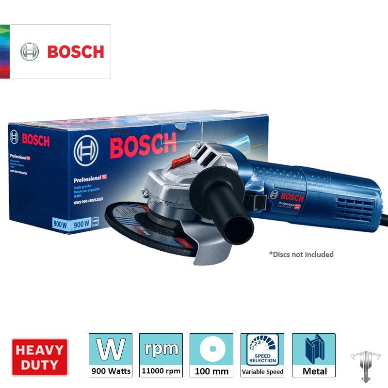 Bosch GWS 900-100S Professional Variable Speed Angle Grinder | Shopee ...