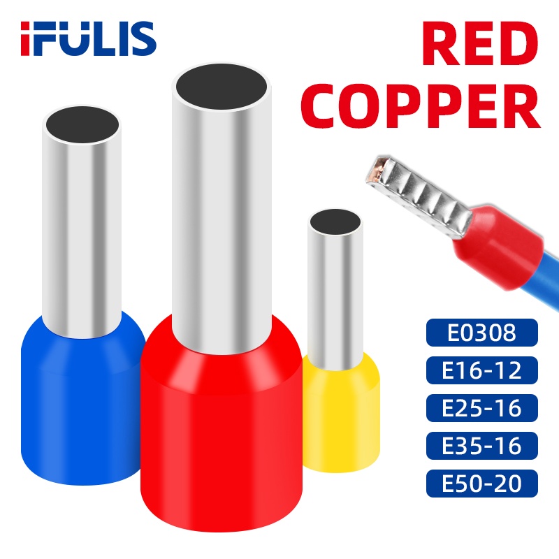 VE European Wire Connector Terminal Pin Tube Wiring E0308 E16-12 E25-16 ...