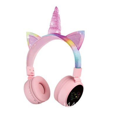 Cute Unicorn Cat Ear Headset LED Wireless Bluetooth Headphones HiFi ...