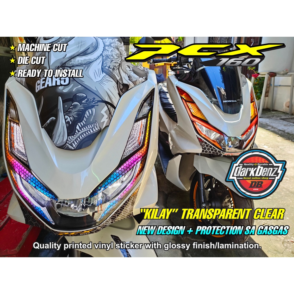 Honda PCX 160 Unique Kilay Design Printed Clear Sticker - Transparent ...