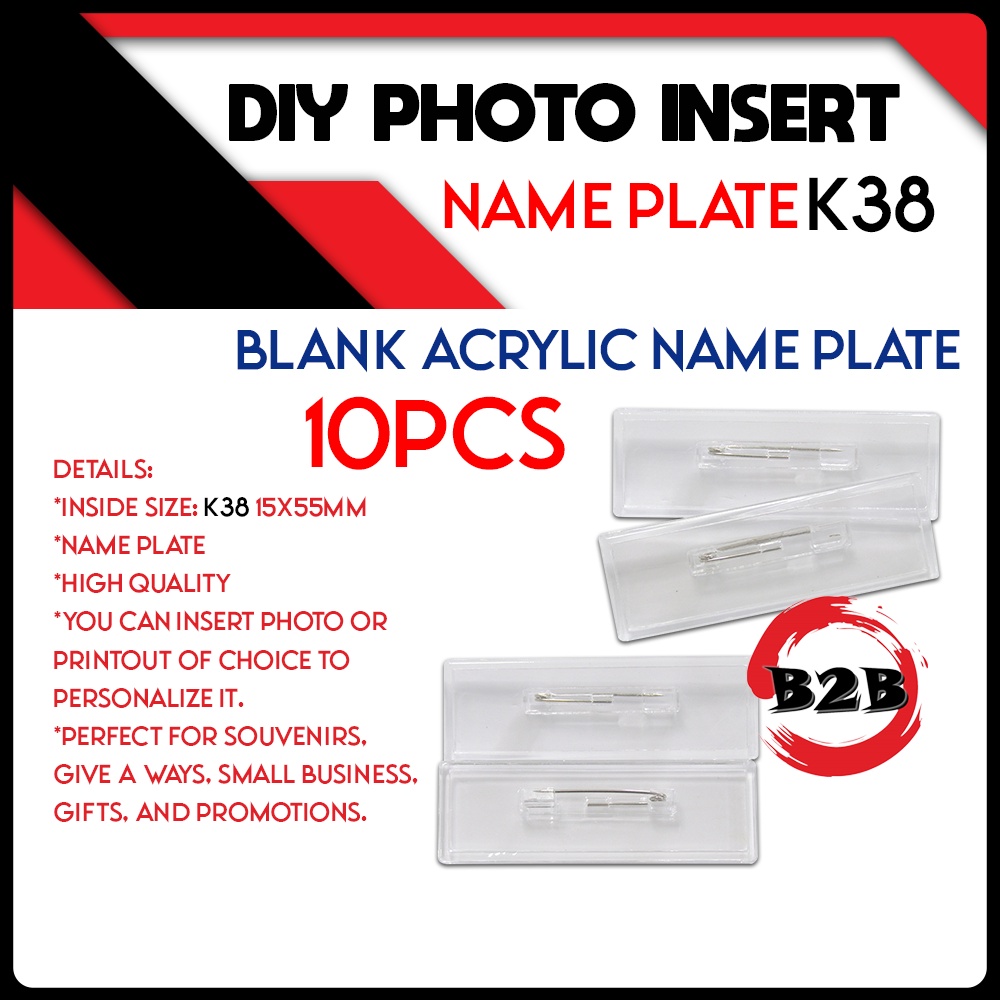10 pcs Insertable Acrylic Blank Photo Insert Blank Company Name plate ...