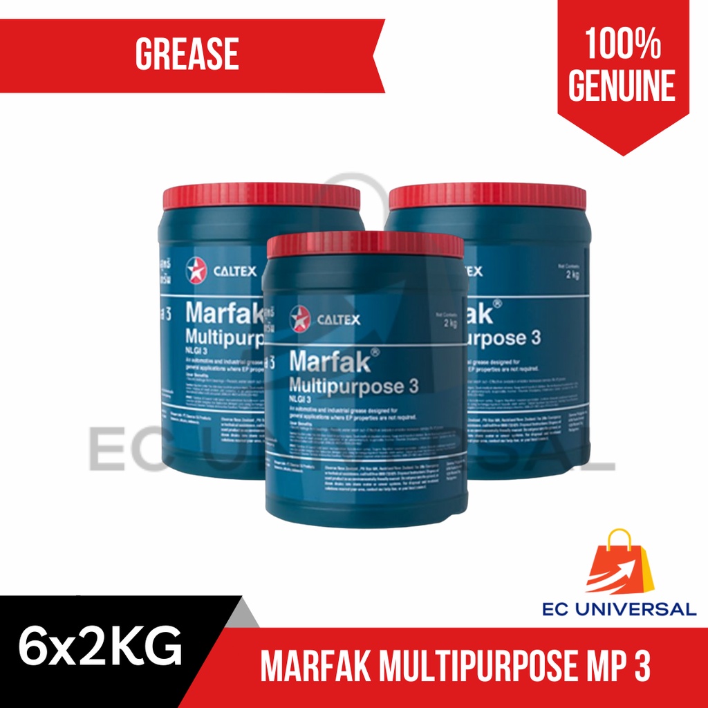 Caltex Marfak Grease 3 Multipurpose MP NLGI 3 (6X2KG) Kilograms Box ...