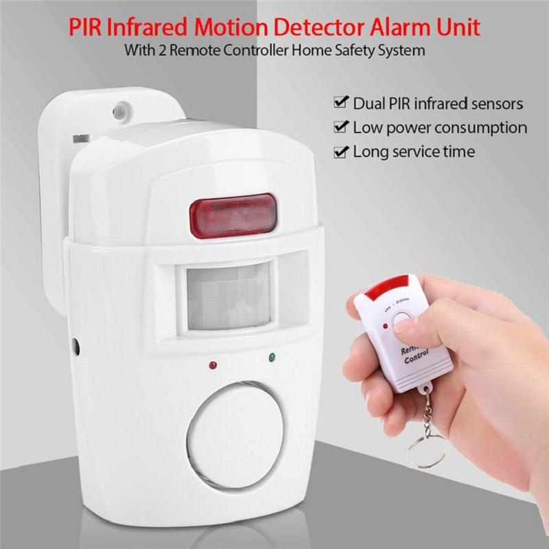 PIR Infrared Motion Detector Alarm Unit with 2 Remote Controller Home ...