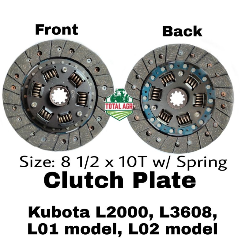 Clutch Plate Lining 8 1/2 x 10T w/Spring Eurotech Brand Kubota Tractor ...