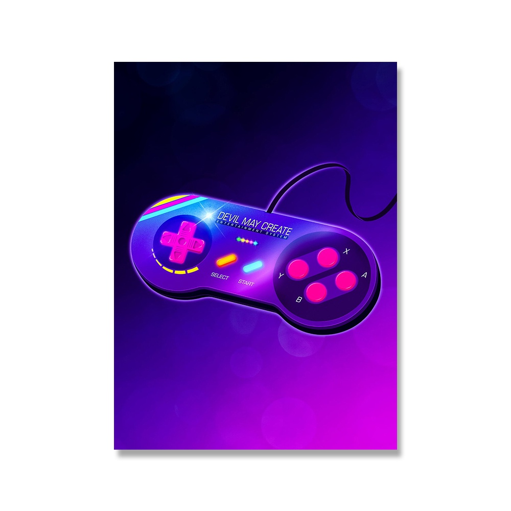 Game Poster Cyberpunk Gamepad Canvas Painting Video Game Art Prints ...