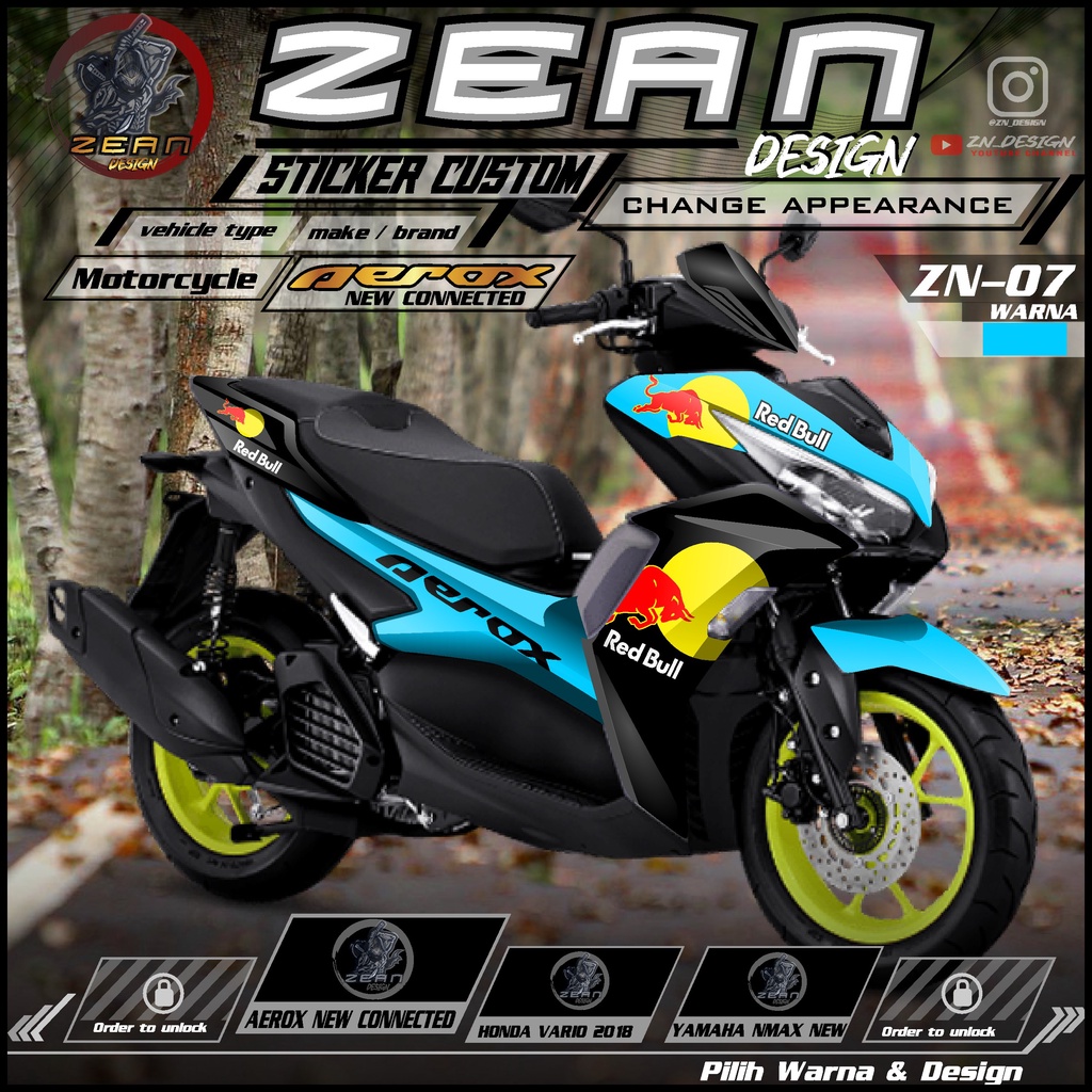 Decal Sticker Variation Motorcycle All New Aerox 155 Connected Fullbody ...