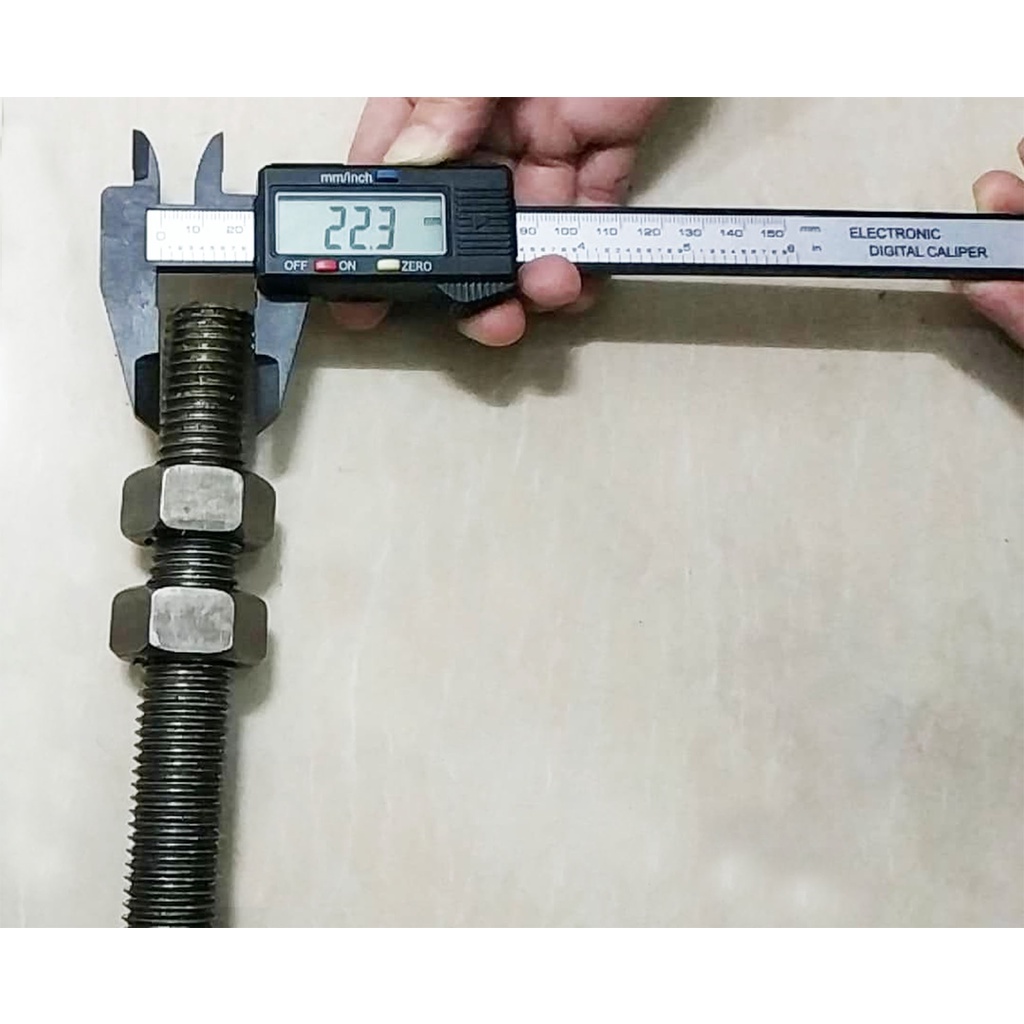 BI THREADED ROD 7/8" X 1/2 METER LONG WITH 2 PIECES NUT BLACK IRON ...