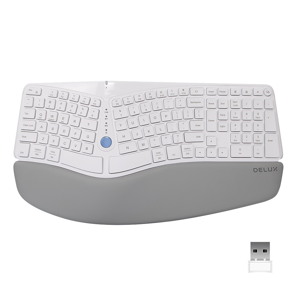 Delux Gm901D Gm901 Wireless Ergonomic Split Keyboard With 2.4G USB ...