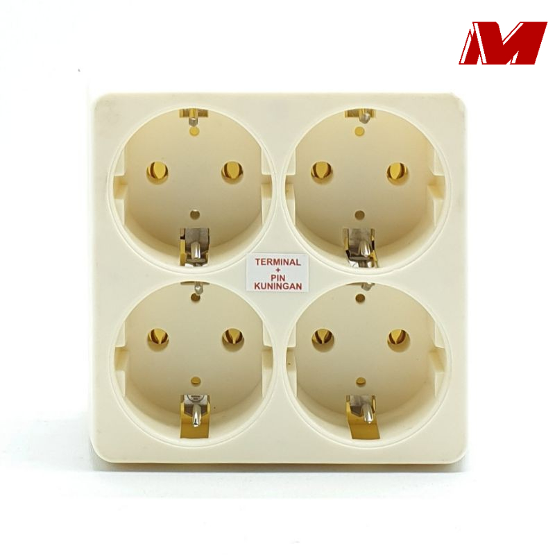 Loyal 4 In 1 Cream Ground Socket / 4 Hole 4in1 Cream Plug | Shopee ...
