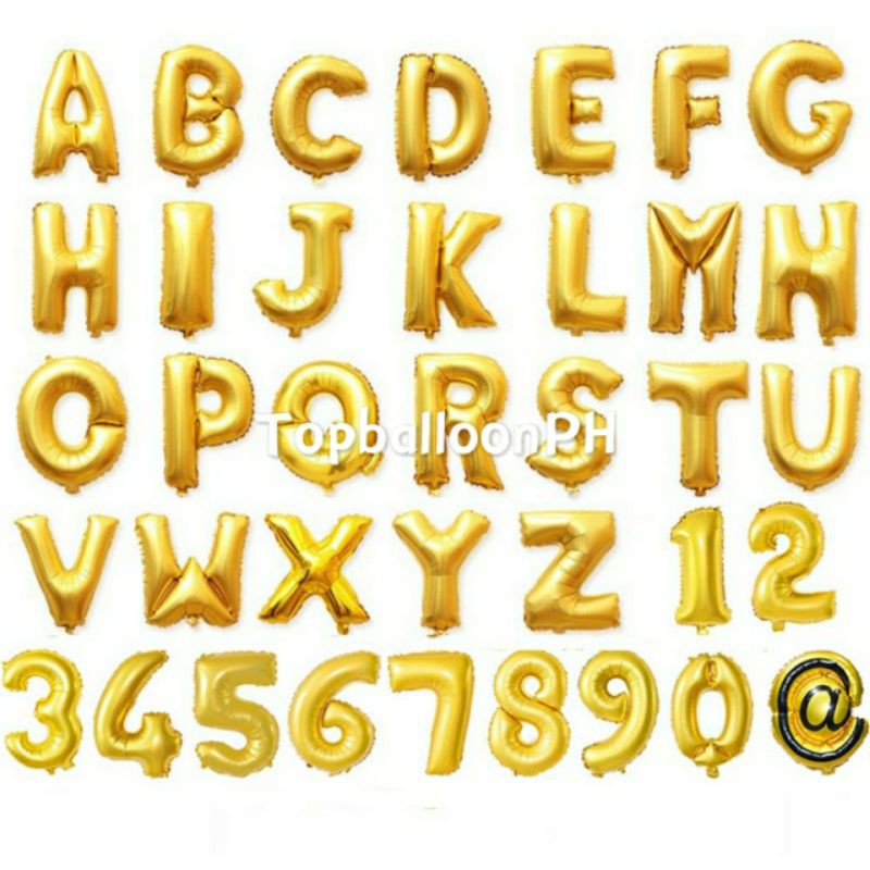 16inch gold letter number foil balloon birthday partyneeds balloon ...